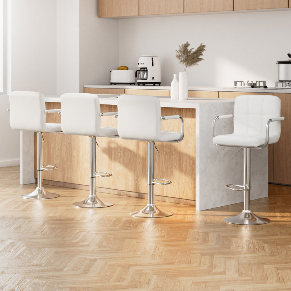 Set of 4 Carroll Leather Bar Stools w/Armrest – Napoleon Bay